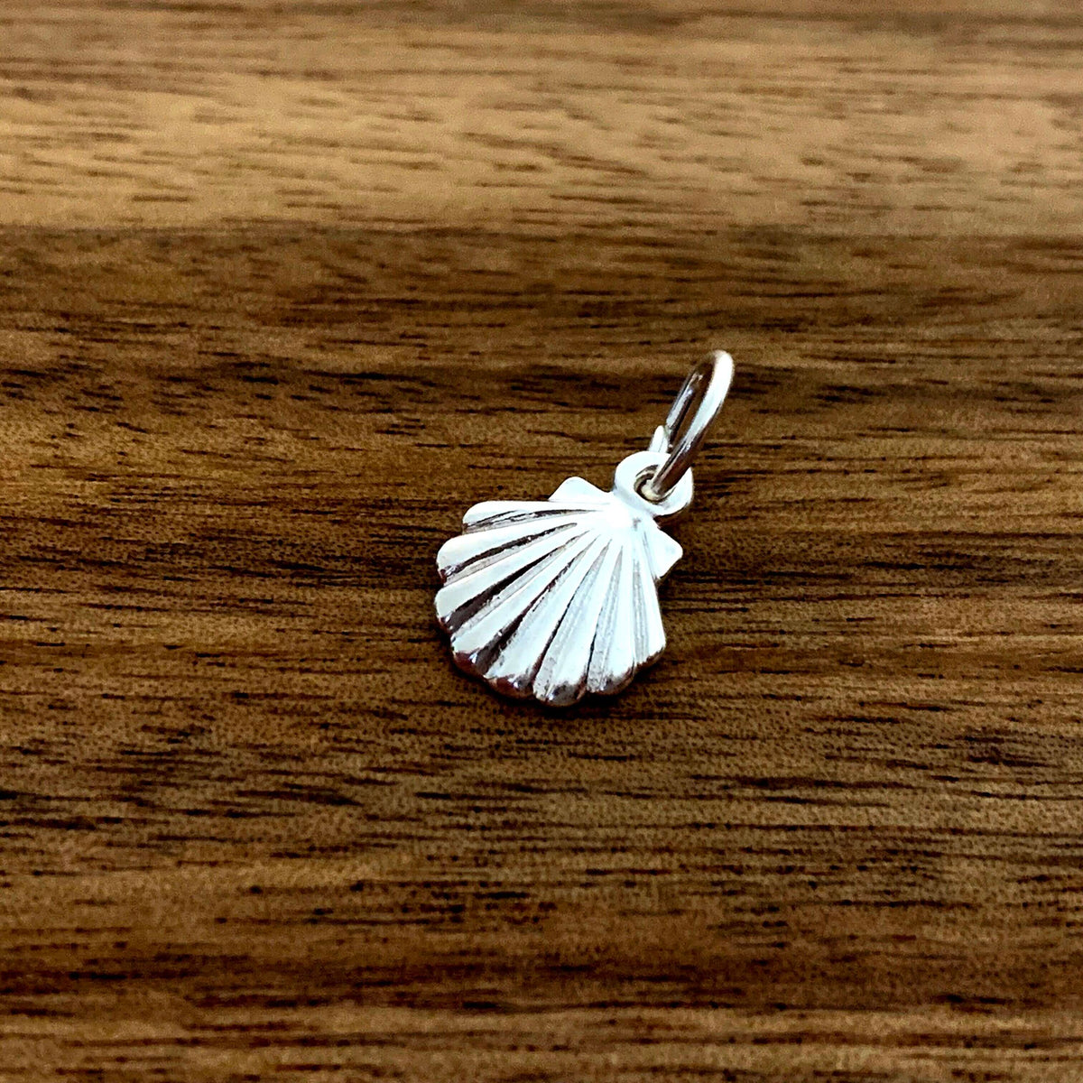 Sterling Silver 1/2 clam shell pendant or bracelet charm| beach memory ...